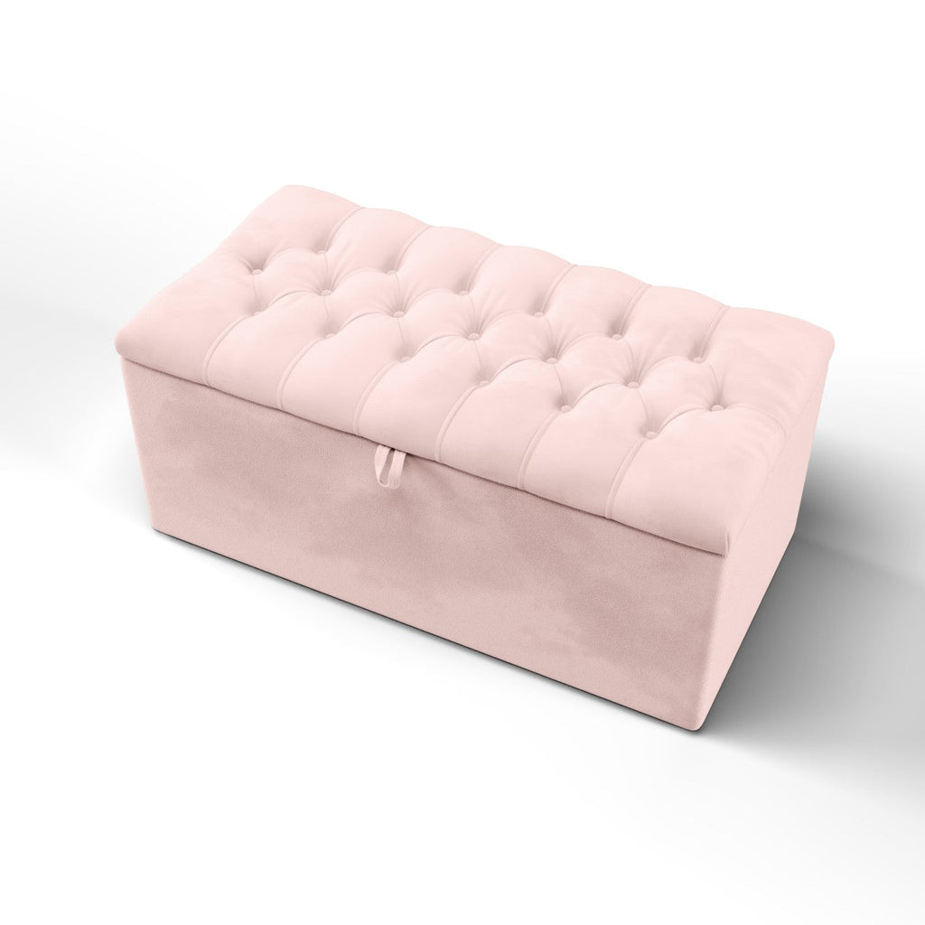 Chesterfield Fabric Ottoman Storage Blanket Toy Box