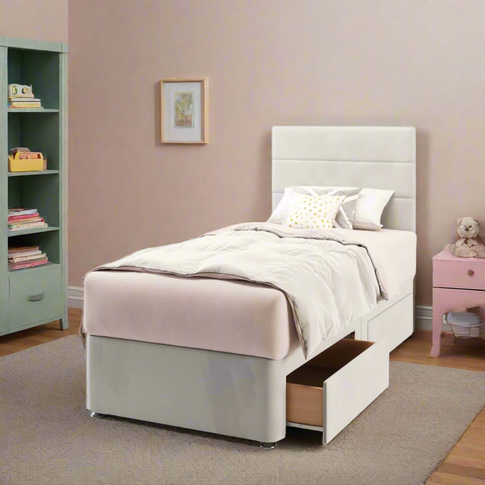 Horizontal Panels Headboard Divan Bed